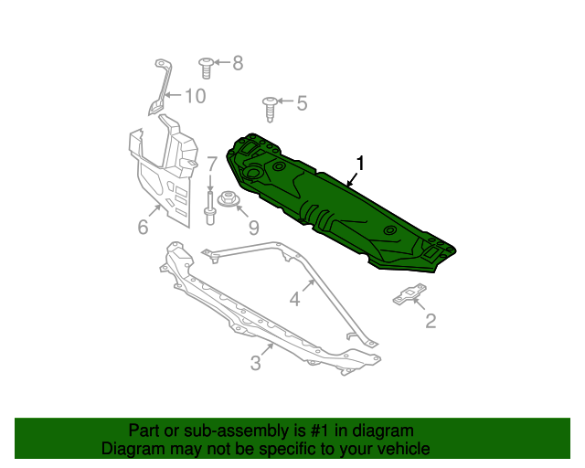 51-64-7-033-741 - Radiator Support Tie Bar 2004-2010 BMW ...