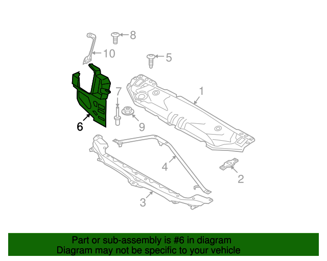 2004-2010 BMW Bracket, front panel, right 51-64-7-163-484 ...