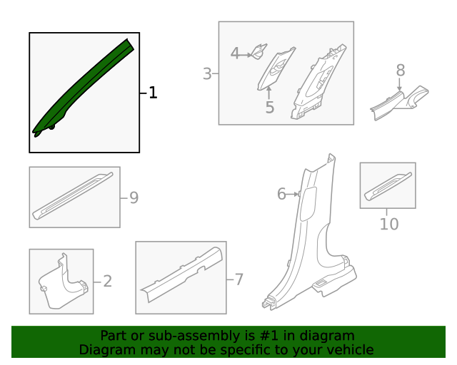 85820-Q5000BGA - Windshield Pillar Trim 2021-2024 Kia Seltos | Kia ...
