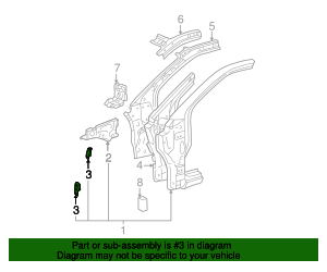53821-0E010 - Fender Mtg Bkt - 2001-2007 Toyota Highlander ...