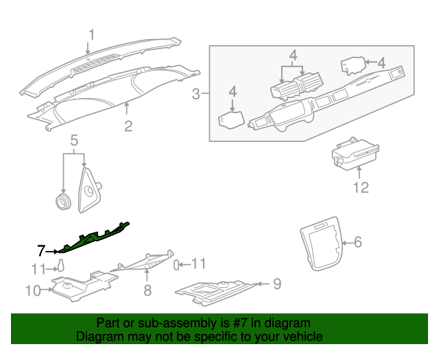 2006-2016 Chevrolet Column Filler 15778744 | TascaParts.com