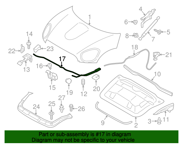 2011-2016 Mini Release Cable 51-23-9-801-597 | Mini Parts Direct