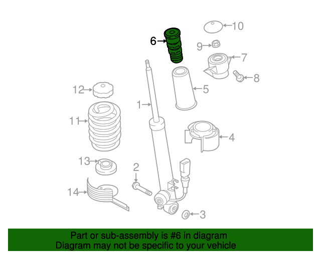8K0-512-131-H - Jounce Bumper 2009-2018 Audi | AutoNationParts.com