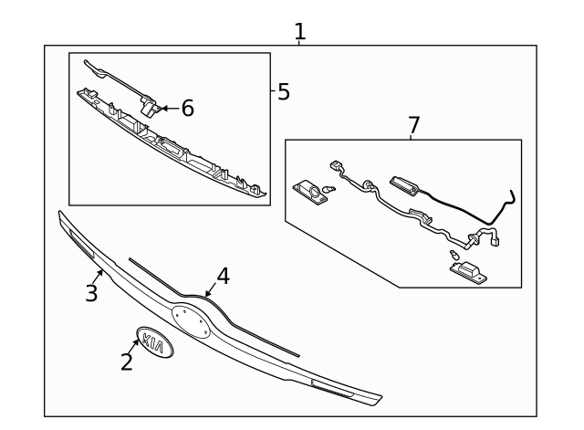 87312-Q5100 - Lift-Gate Finish Panel Trim Plate 2021-2023 Kia Seltos ...