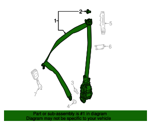 213-860-09-01-9C94 - Seat Belt Lap and Shoulder Belt 2017-2020 Mercedes ...