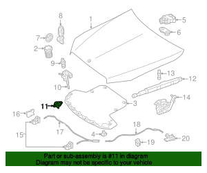 212-880-00-60 - Hood Latch Striker Plate 2010-2023 Mercedes-Benz ...