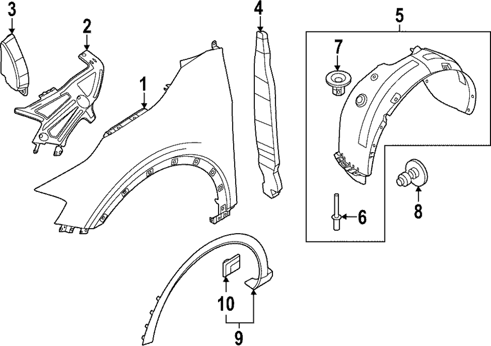 87711-P1300 - Wheel Opening Molding 2023-2025 Kia Sportage | Kia.Parts ...