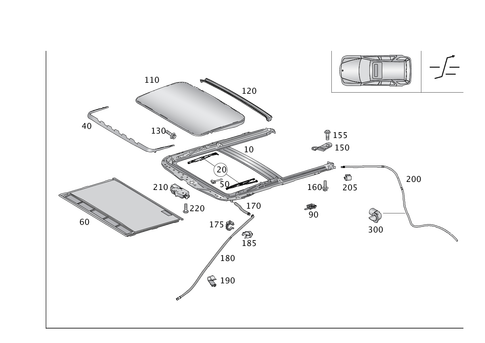 Tilting/Sliding Roof Frame for 2009 Mercedes-Benz GL450 | Mercedes-Benz ...