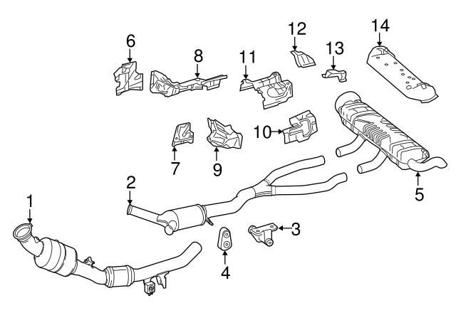 166-490-43-15-64 - Muffler & Pipe 2015-2019 Mercedes-Benz ...