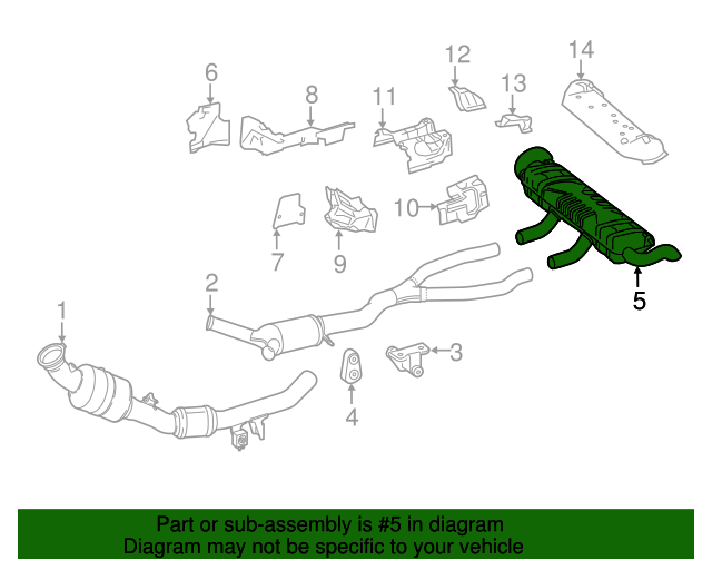 166-490-43-15-64 - Muffler & Pipe 2015-2019 Mercedes-Benz ...