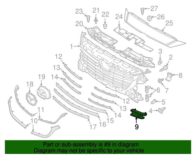 2018 Mazda 3 Grille Cover B63B-50-033A-2P | RealMazdaParts.com