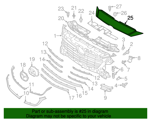 2018 Mazda 3 Grille Cover B63B-50-033A-2P | TascaParts.com