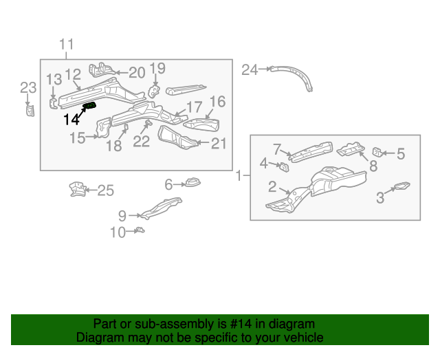 2003-2010 Lexus SC430 Side Member Plate 57182-30021 | OEM Parts Online