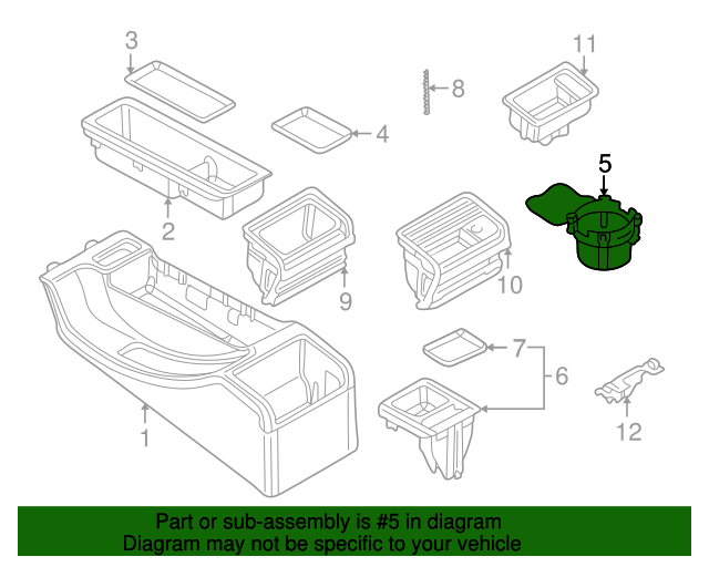 51168217953 - 1999-2006 BMW Cup Holder (51-16-8-217-953) | BMW of South ...
