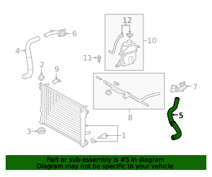 2018-2023 Toyota Radiator Coolant Hose 16573-F0070 | Toyota Parts Center