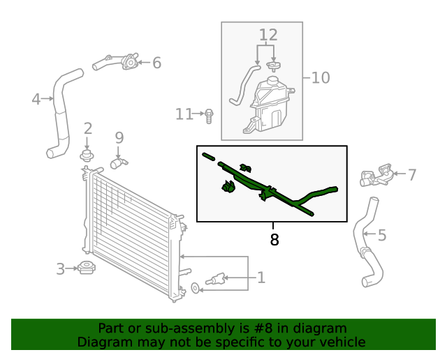 16282-0P040 - By-Pass Hose - 2018-2021 Toyota | OEM Genuine Parts