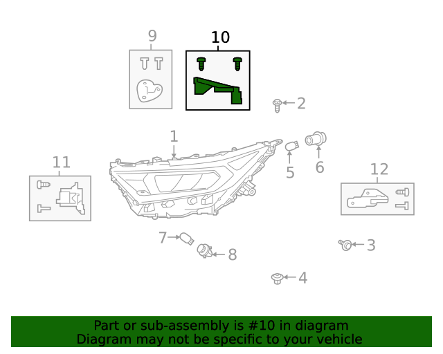 81193-42060 - Retainer, Headlamp Protector, Upper Right No. 2 2019-2023 ...