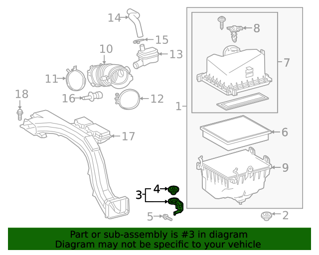 2018-2023 Toyota Air Cleaner Assembly Mount Bracket 17119-F0010 ...