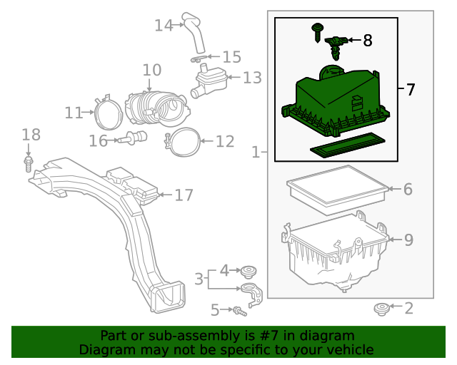 17705-F0010 - Upper Cover - 2018-2024 Toyota | OEM Genuine Toyota Parts