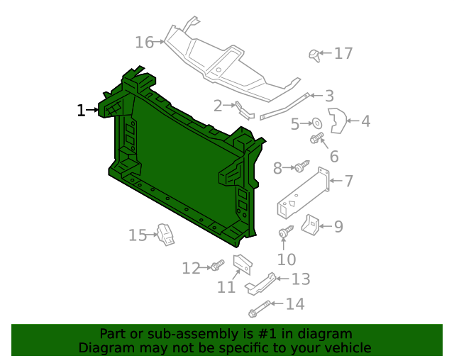 2019-2024 Porsche Cayenne Radiator Support 9Y0-805-594-M | Sunset Porsche Parts