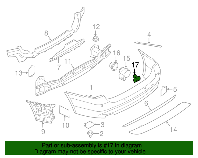 51127445146 - 2016-2018 BMW Park Sensor Holder Set (51-12-7-445-146 ...