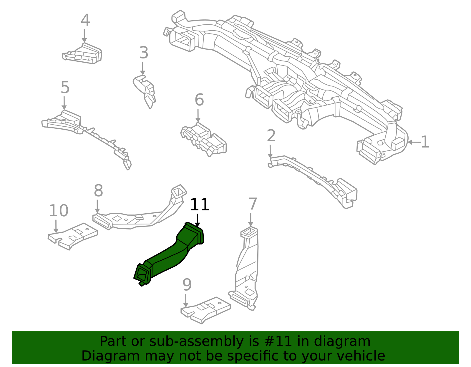 Hyundai - 97010-CW010 - Center Duct - 2022-2024 Hyundai Tucson | OEM ...
