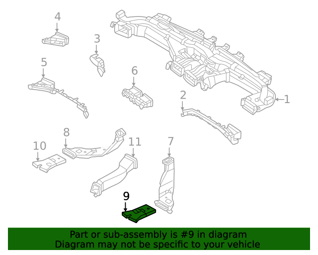 2022-2023 Hyundai Instrument Panel Air Duct 97375-CW000 | OEM Parts Online