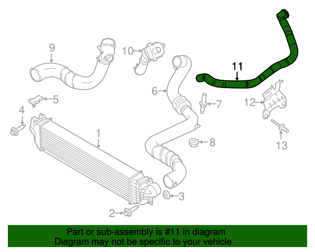 Genuine OEM Ford Part - Inter-Cooler Pipe DS7Z-9A624-D | Genuine OEM ...