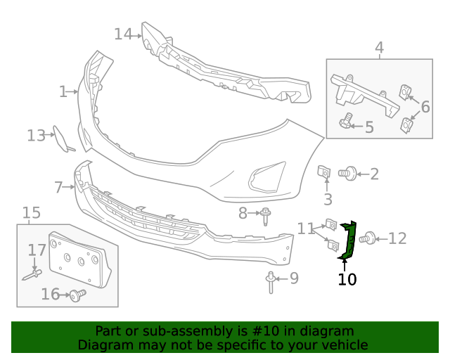 2018-2024 Chevrolet Equinox Front Driver Side Wheelhouse Liner Bracket ...