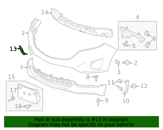 2018-2021 Chevrolet Equinox Primed Front Bumper Fascia Tow Eye Access ...
