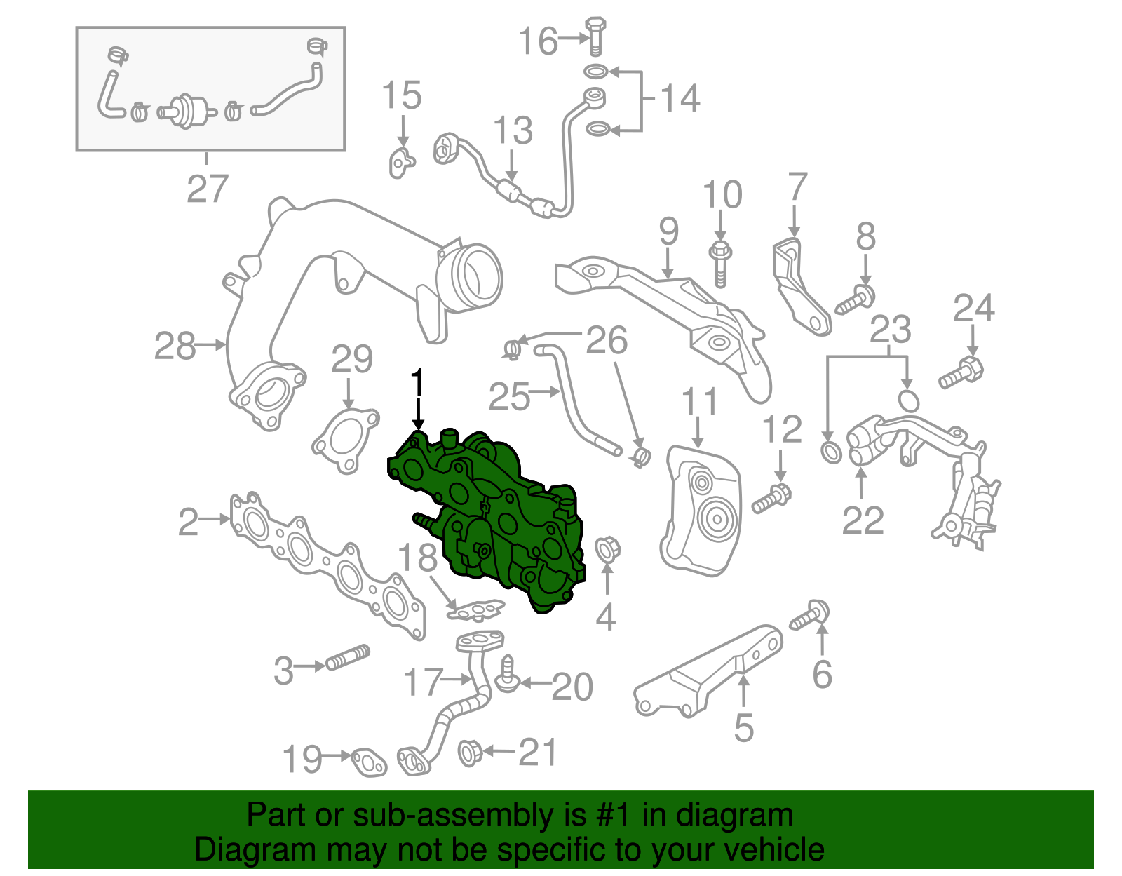 Hyundai - 28231-2B800 - Turbocharger - 2017-2020 Hyundai | OEM Hyundai ...
