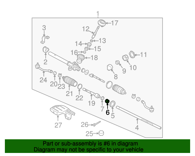 56555-0X500 - Rack Bushing 2012-2014 Kia Rio | Kia.Parts Store