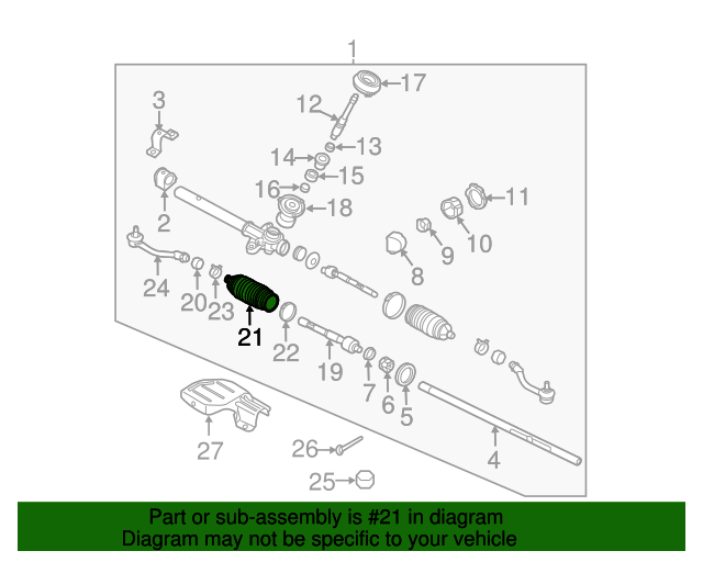 2010-2017 Kia Tie Rod Boot 57740 2K001 | TascaParts.com
