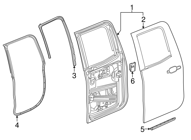 2014-2019 GM Rear Driver Side Door 84208322 | Auto Parts Express