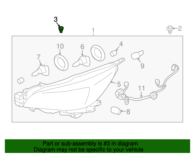 Headlamp Assembly Rivet - Subaru (909130013) | Subaru Parts