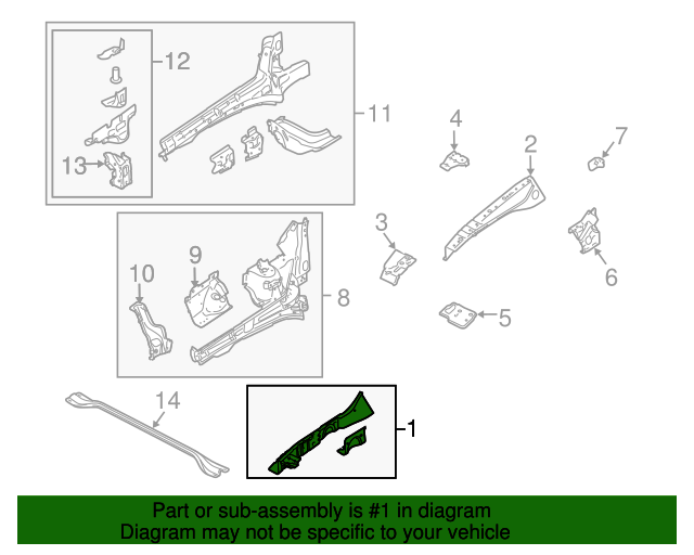 2005-2019 Ford Upper Reinforced - Passenger Side (RH) 8A4Z-16B044-A ...