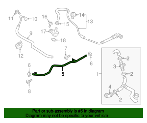 2016-2018 Audi Center Hose 06L-121-075-B | OEM Parts Online