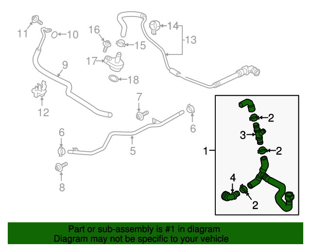 4G0-122-109-AN - Engine Coolant Hose 2016-2018 Audi | AutoNation Parts