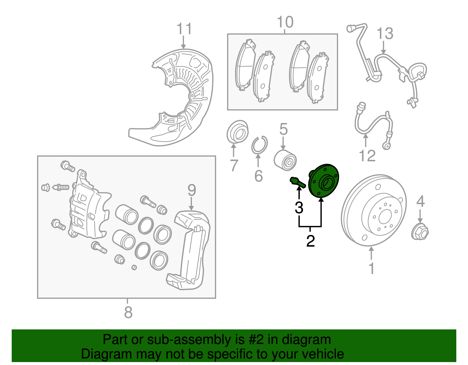 43502-0E010 - 2010-2019 Toyota Highlander - Hub Assembly | Sparks Parts