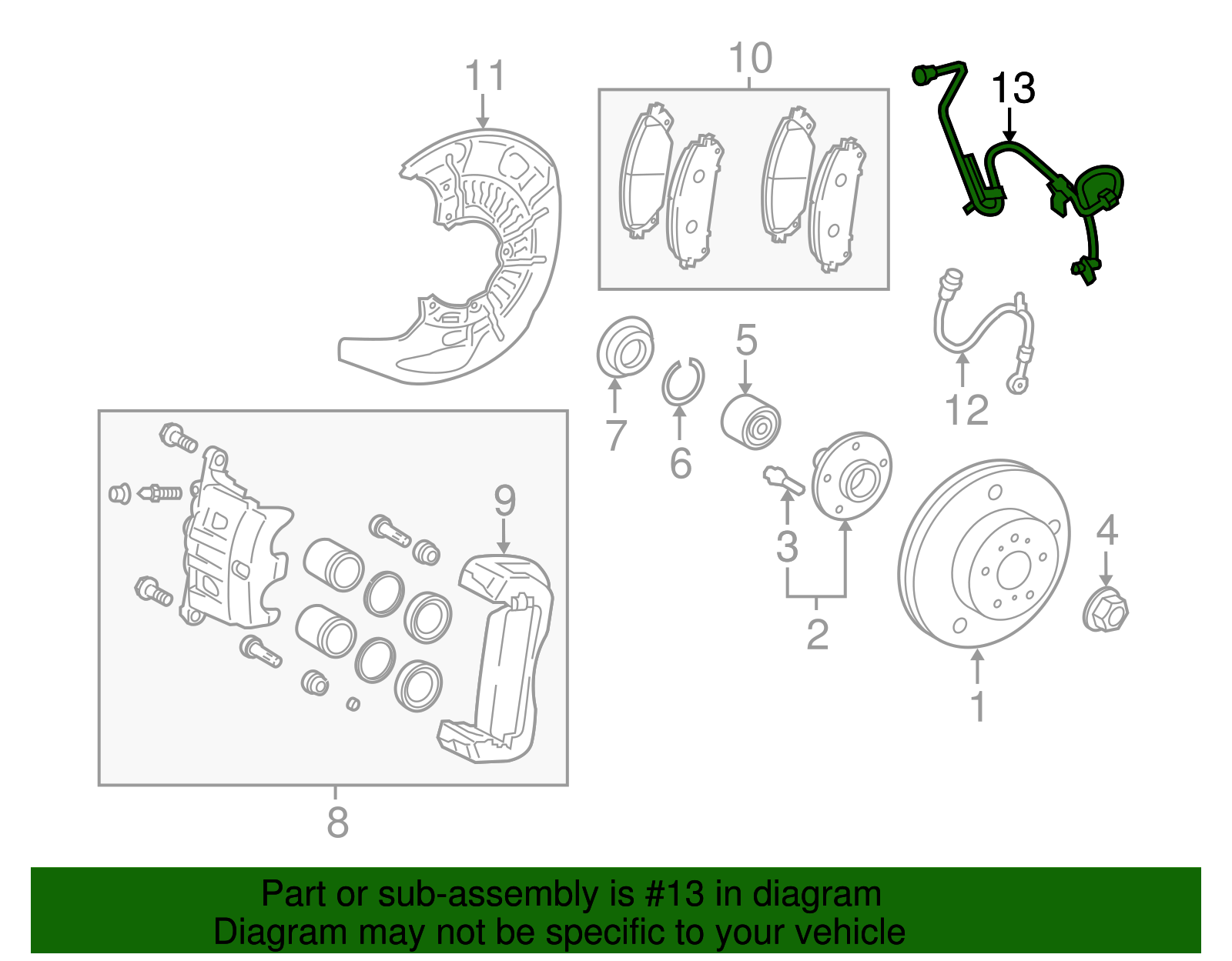 2010-2019 Toyota Highlander ABS Sensor Wire 89542-0E080 | Toyota Parts ...