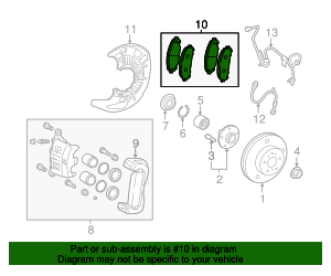 2010-2020 Toyota Brake Pads Front 04465-0E010 | OEM Parts Online