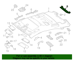 222-690-31-03-9H93 - Roof Opening Trim 2014-2020 Mercedes-Benz ...