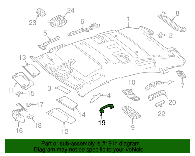 166-810-00-54-9051 - Interior Grab Bar 2012-2023 Mercedes-Benz ...