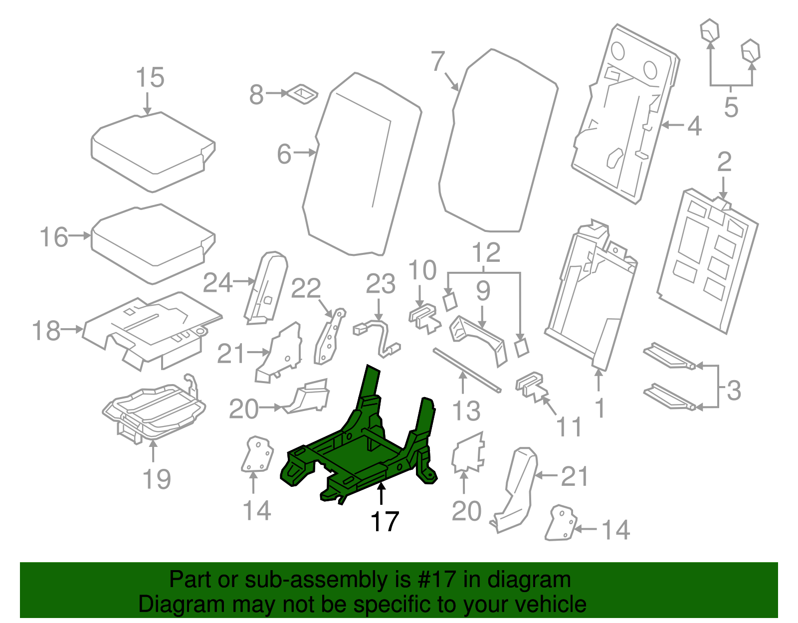 2016-2018 Nissan Seat Frame 87771-EZ02A | Bill Kay Nissan Parts