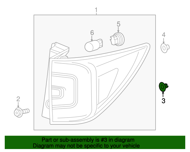 90650-SZT-003 - Tail Lamp Assembly Grommet 2011-2024 Honda | Honda ...