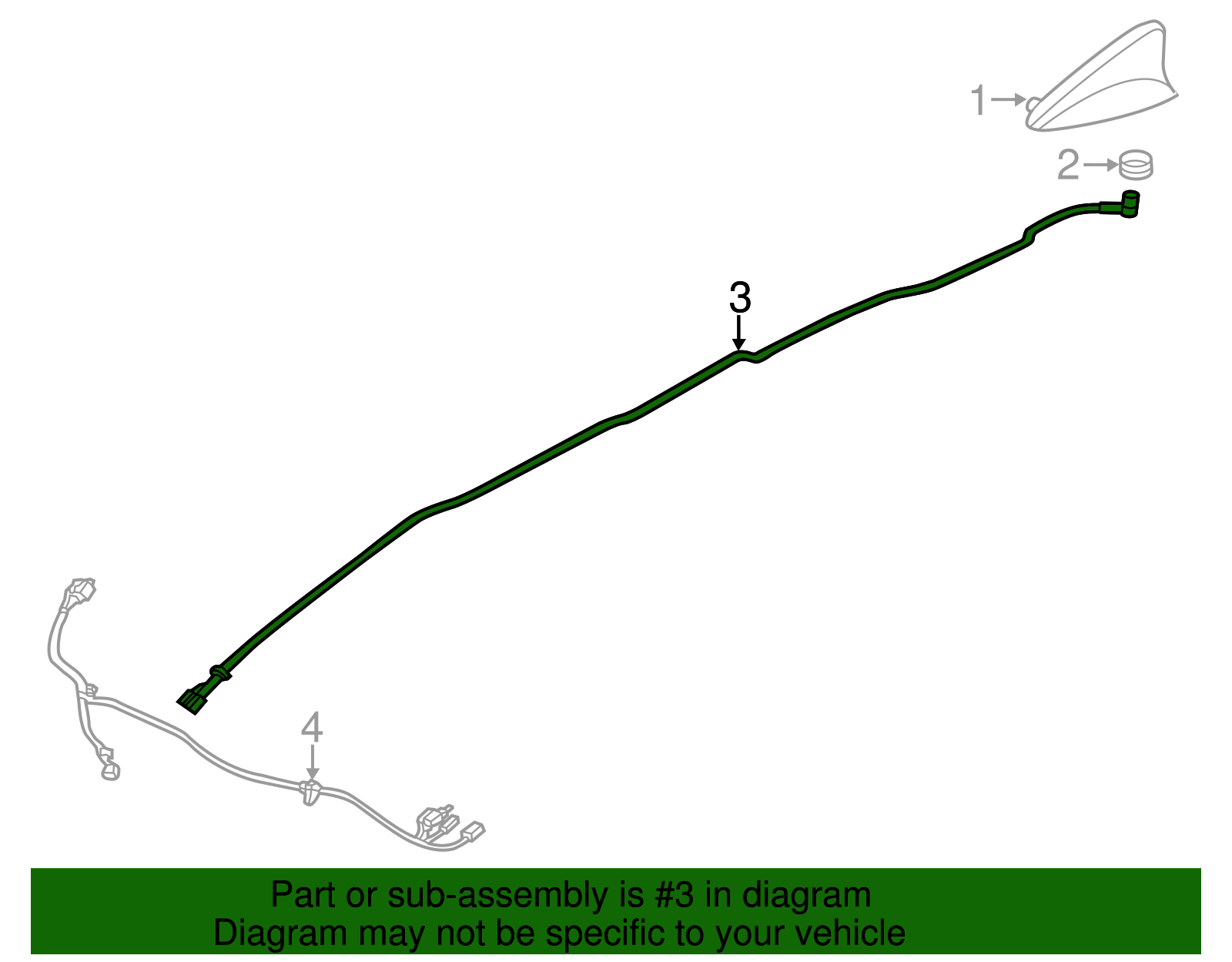 Hyundai - 96230-4Z000 - Antenna Cable - 2013-2018 Hyundai Santa Fe ...