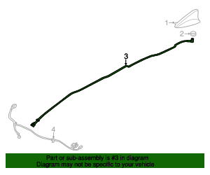 Hyundai - 96230-4Z000 - Antenna Cable - 2013-2018 Hyundai Santa Fe ...