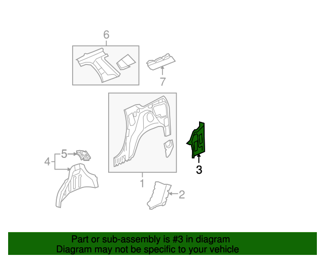 2009-2017 Chevrolet Traverse Driver Side Outer Lower Quarter Panel ...