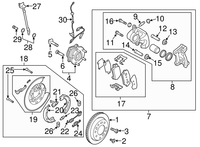 2016-2021 Hyundai Tucson Park Brake Shoes 58305-D3A00 | OEM Parts Online