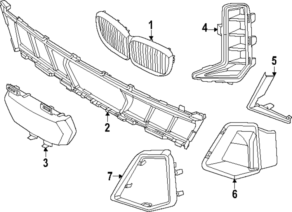 2024-2025 BMW X5 | Center Grille | 51118085619 | BMW OEM Parts Store